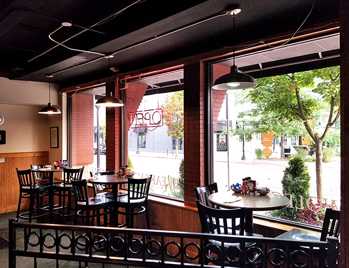 Stone walls and comfortable seating create the perfect backdrop for serious seafood appreciation and conversation.