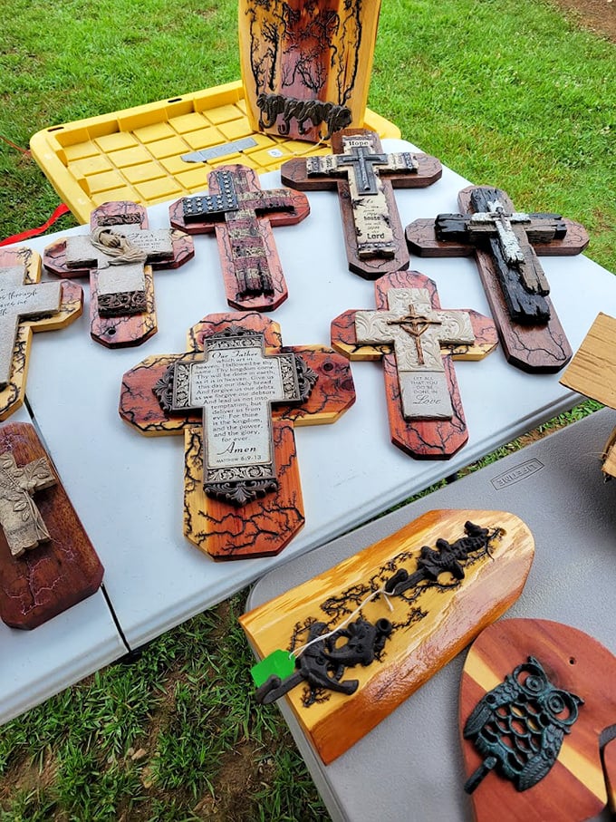 Wooden crosses crafted with care, bringing peaceful reminders of faith into homes across the heartland.