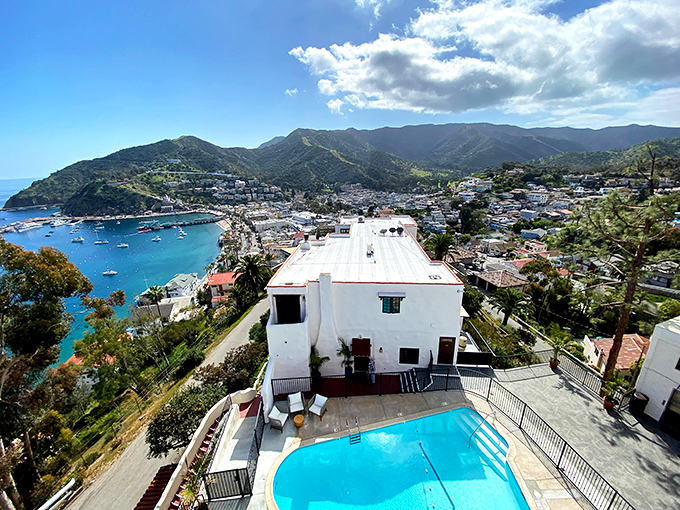 Perched like an eagle's nest, this hillside hotel offers views that make guests forget whatever problems they left on the mainland.