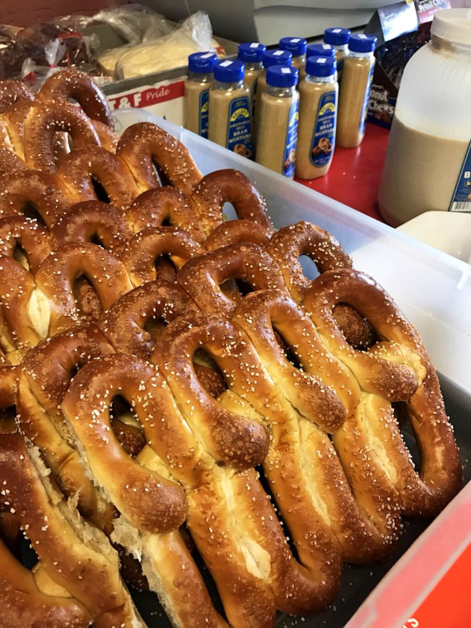 Fresh pretzels arranged like golden crowns - Pennsylvania's gift to the carbohydrate-loving masses everywhere.