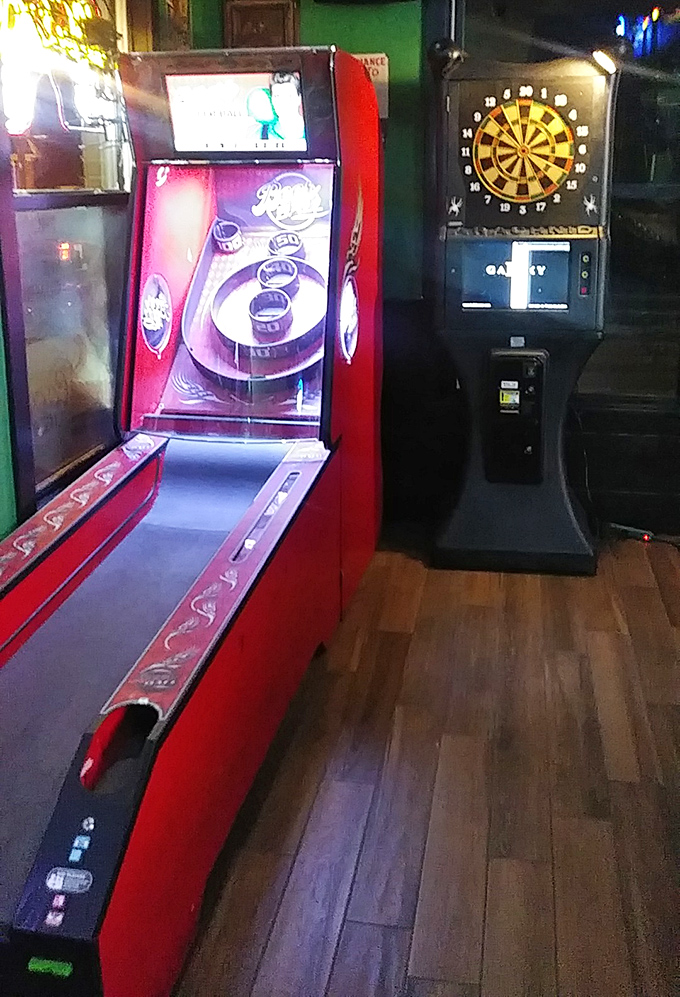 Where friendly competition lives between bites &ndash; vintage arcade games and electronic darts await those needing to settle friendly wagers.
