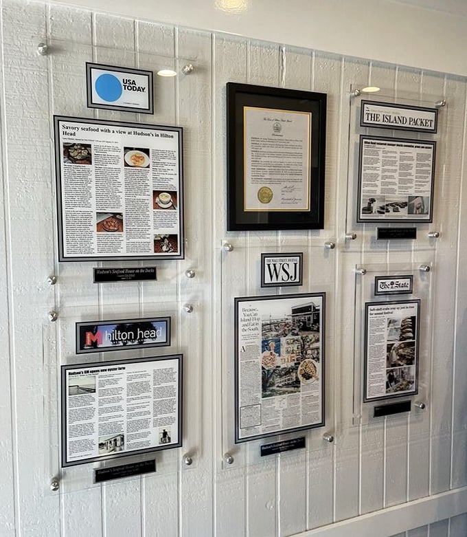 Wall of fame proving this place has more accolades than a high school valedictorian.