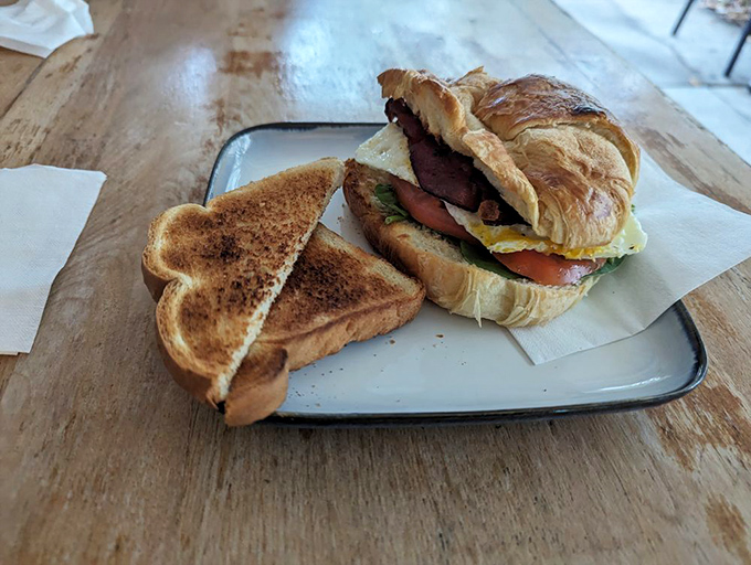 Breakfast meets lunch in a sandwich that makes you question why we even bother with separate meal categories.