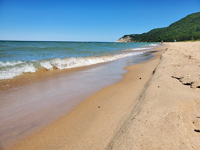 Beach textures that beg for bare feet. The sand here doesn't just get between your toes; it exfoliates away your worries. 