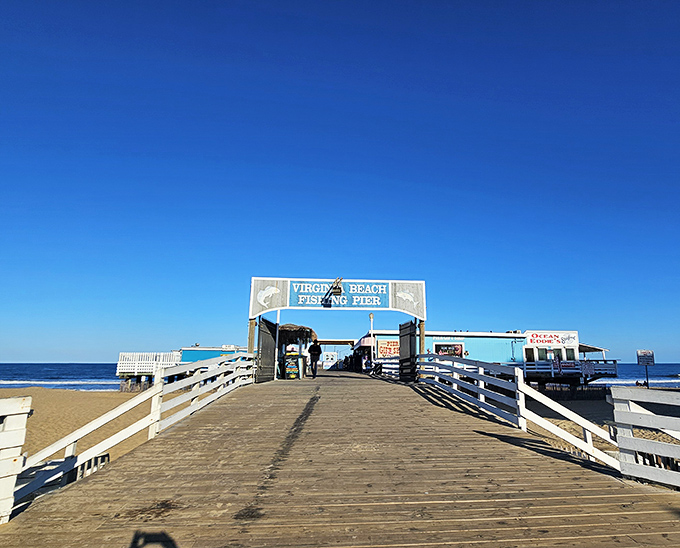 This weathered boardwalk has seen more satisfied customers than a Vegas buffet on Sunday.