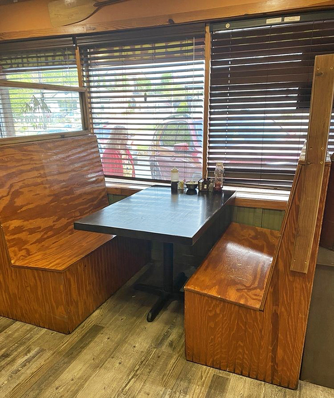 These wooden booths have witnessed countless first dates, family reunions, and "I can't believe I'm going to finish this entire plate" moments.