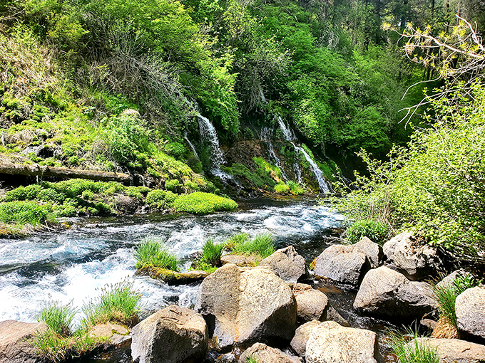 Upstream from the main event, Burney Creek builds anticipation for its grand finale ahead.