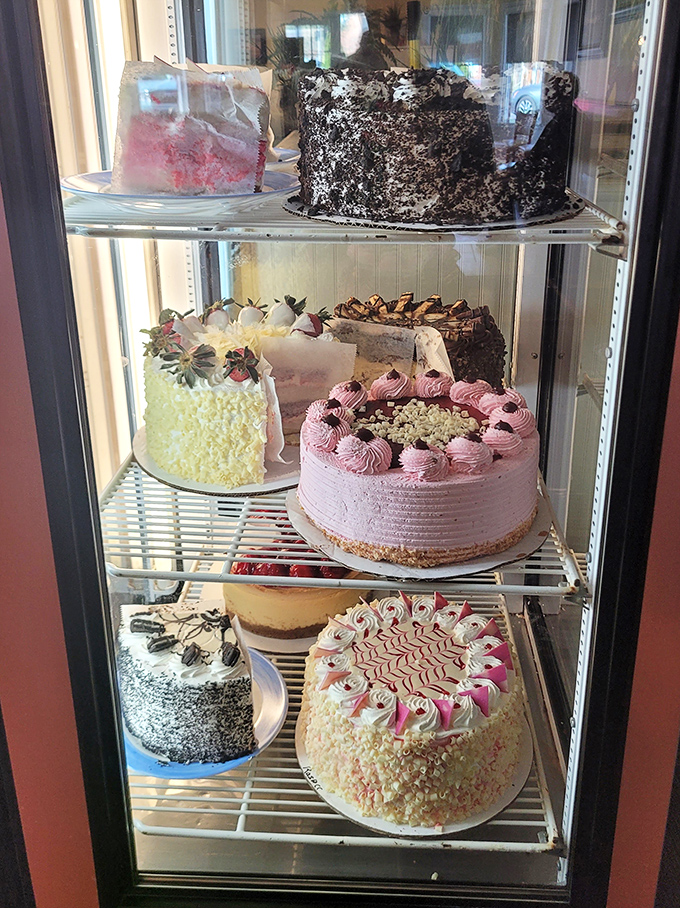 The dessert case &ndash; where willpower goes to die after you've promised yourself "just seafood today."