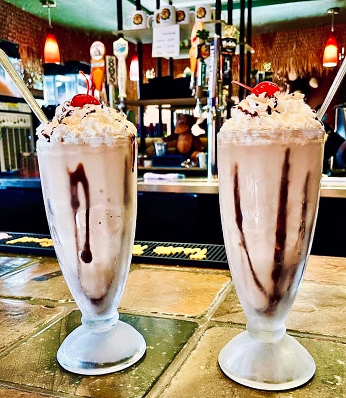 Milkshakes so photogenic they deserve their own Instagram account. Whipped cream mountains topped with cherry beacons calling you to dessert paradise.