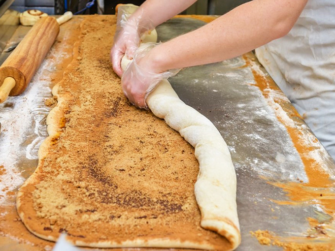 The magic happens here &ndash; watching dough transform into cinnamon-sugar dreams. Like witnessing alchemy, but with better results.