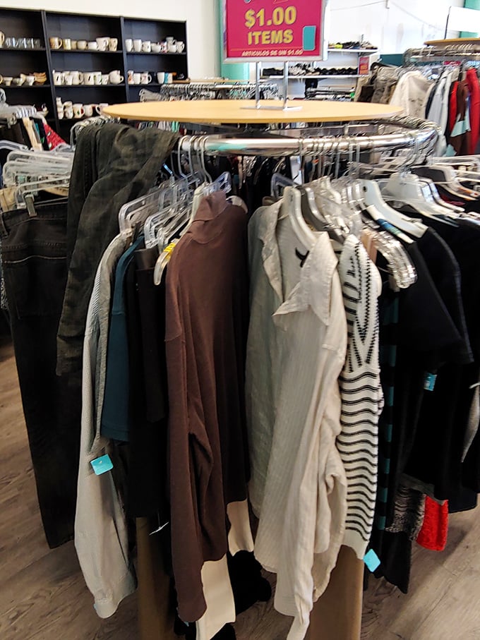 The $1 rack&mdash;fashion's final frontier where patient treasure hunters can strike gold among the forgotten fabrics of seasons past.