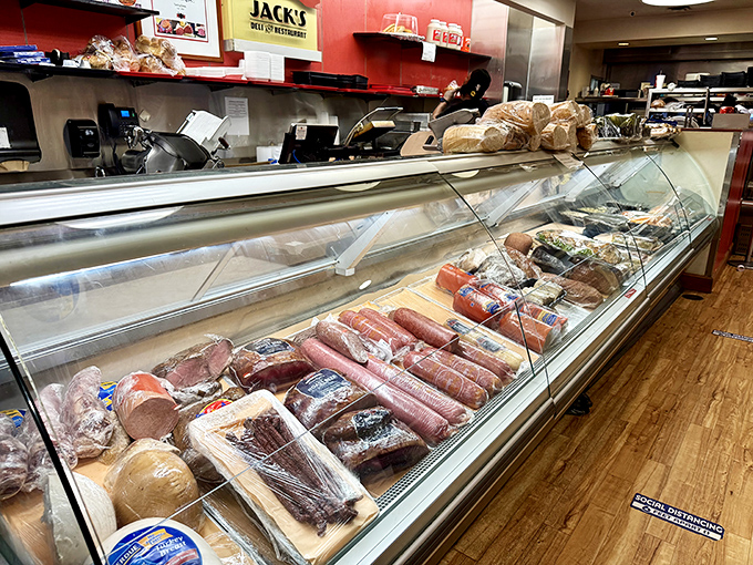 The deli case &ndash; a museum of meats where pastrami, corned beef, and salami wait patiently for their moment of sandwich glory.