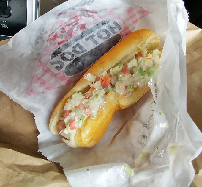 This isn't just a hot dog&mdash;it's summer vacation in handheld form, topped with a coleslaw so fresh it deserves its own fan club.