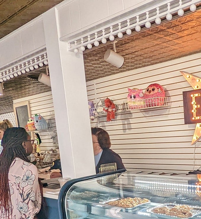 With golden pastries in the case and stuffed animals keeping watch from the shelves, this counter feels like a sweet little slice of small-town joy &mdash; part bakery, part childhood memory, all heart.
