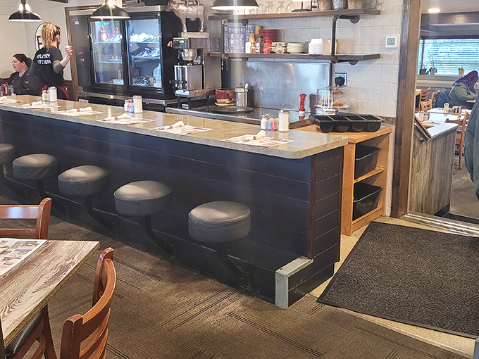 Counter seating: where solo diners become temporary family and the staff remembers exactly how you like your eggs.