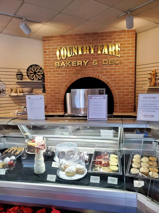 "Country Fare Bakery & Deli" - where the brick oven backdrop makes everything taste like it should cost twice as much.
