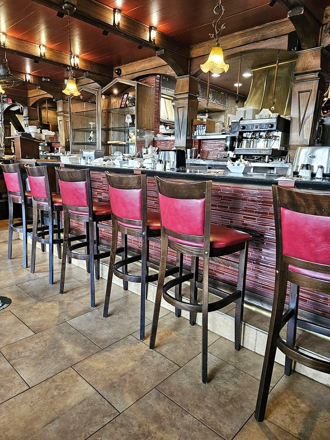 Counter seating: where solo diners become temporary neighbors and the coffee refills come at the speed of conversation.