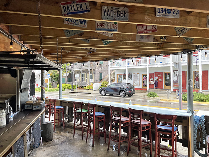 Rain or shine, these counter seats facing the street offer front-row tickets to the never-ending Key West parade.