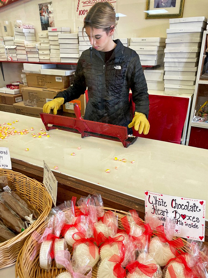 Valentine's treats being prepared with the precision of a Swiss watchmaker and the heart of a romantic.