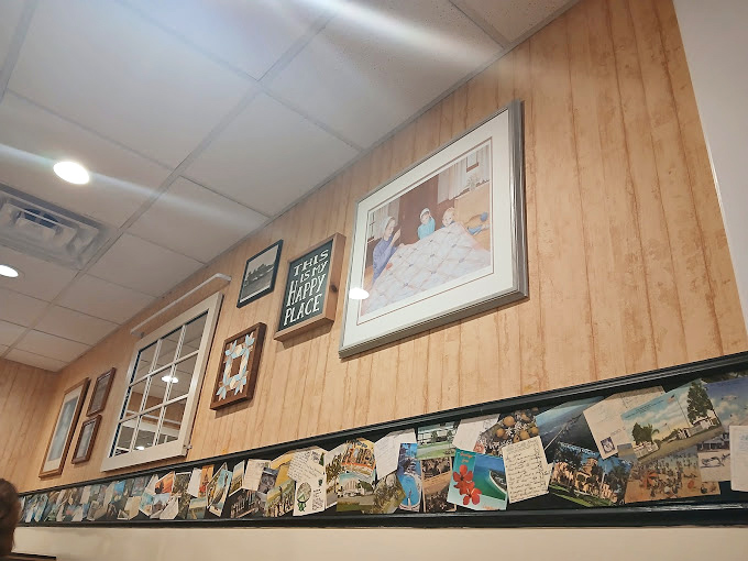 The walls tell stories of community and tradition. Each postcard and photo is a chapter in the ongoing Yoder's saga.