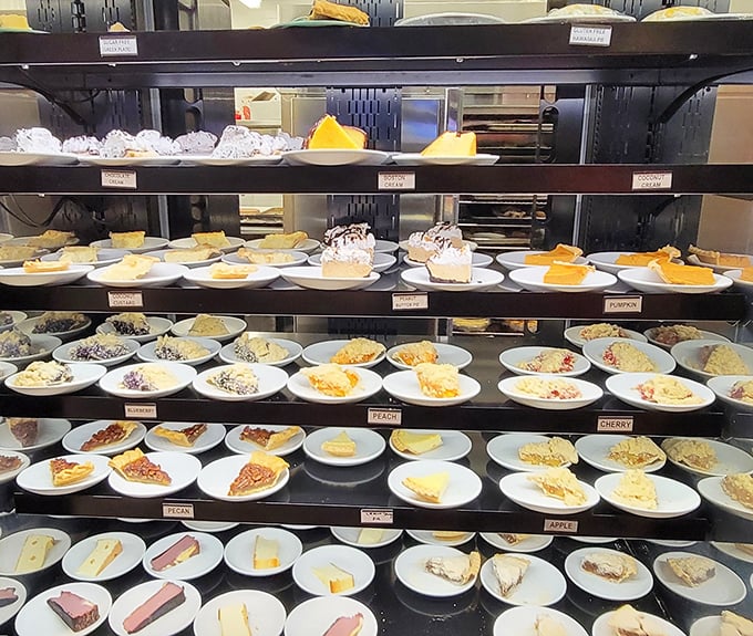 Dessert paradise where every sweet tooth fantasy comes true in glorious, tempting display cases galore.