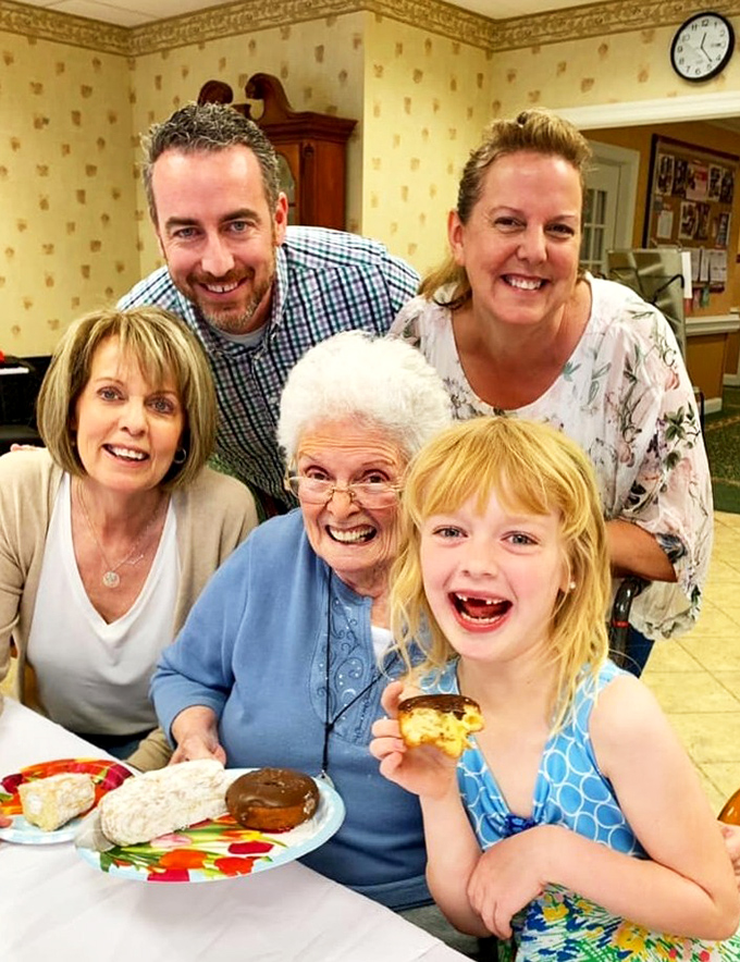 Multi-generational donut appreciation in action. From great-grandma to little one, Suzy-Jo's creates moments sweeter than any frosting.