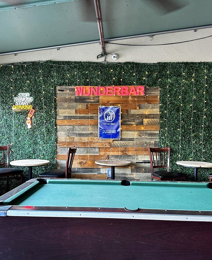 Beyond the brews and brats, Wunderbar offers entertainment options like billiards&mdash;because Germans know food is just part of the experience.