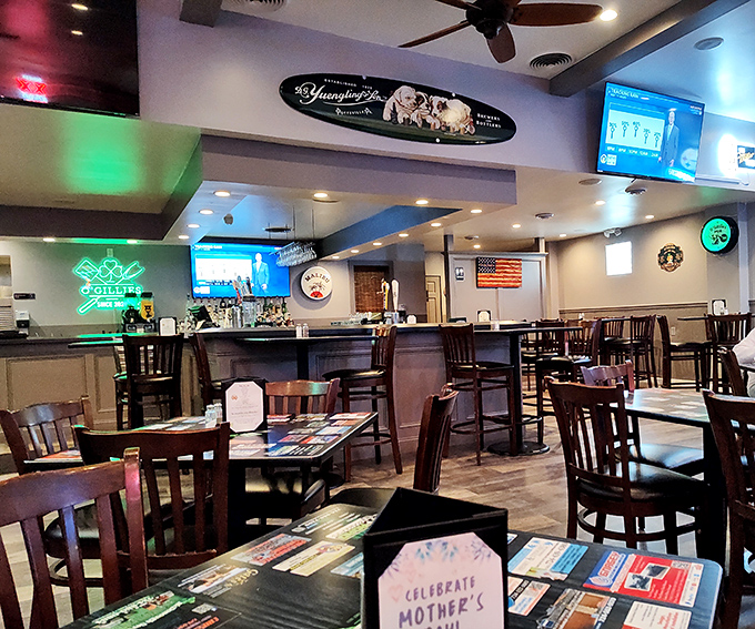 Tables with laminated placemats&mdash;the universal sign that you're about to enjoy food that prioritizes flavor over fanciness, just as the culinary gods intended.