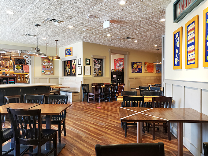 Spacious yet cozy, the dining area invites you to settle in and take your time. Great sandwiches deserve to be eaten without rushing.