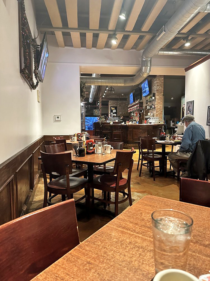 The dining room whispers "stay awhile" with its wooden wainscoting and comfortable chairs&mdash;a morning sanctuary for the breakfast devoted.