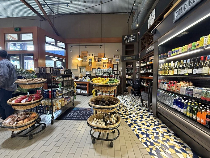 Display cases that look like an aquarium where everything's on the menu.