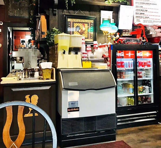 The drink station offers sweet tea and sodas in those perfectly sized plastic cups that somehow make everything taste better than at home.