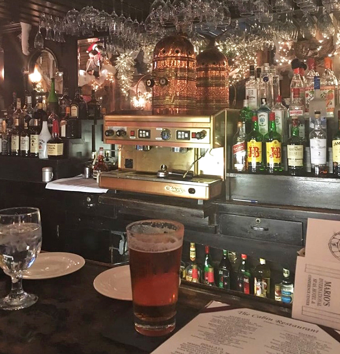 The bar doesn't just serve drinks&mdash;it creates liquid memories. That amber beer is practically posing for its glamour shot.