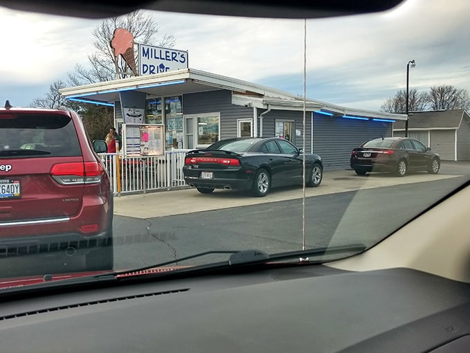 A drive-thru view that promises sweet relief is just moments away&mdash;the automotive equivalent of "hang in there, we've got you."