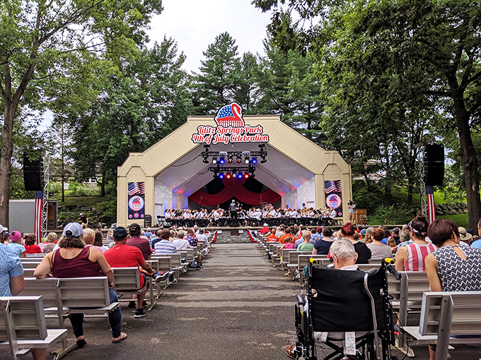 The Lititz Springs Park bandshell hosts the town's legendary Fourth of July celebration&mdash;a tradition dating back to 1818 that brings the community together in patriotic harmony.