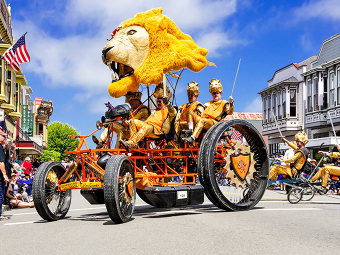 The Kinetic Grand Championship brings pedal-powered art to Ferndale's streets. It's like Burning Man and a soapbox derby had a very creative baby.