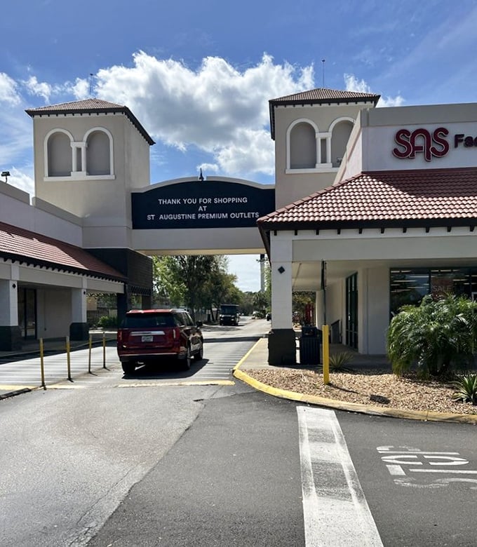 "Thank you for shopping" reads the exit sign, though savvy outlet veterans know it's really saying "See you again next payday" as you depart with treasures in tow.