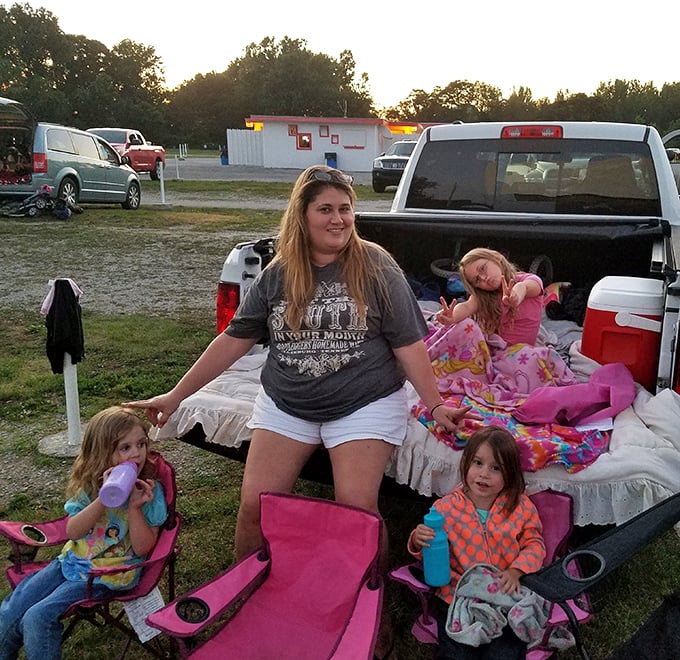 The pickup truck bed &ndash; nature's perfect movie lounge. Blankets, kids, and the warm glow of sunset create family memories that last forever.