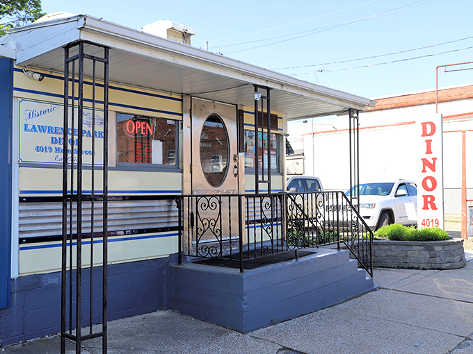 The welcoming entrance says it all—this isn't just a place to eat, it's a community landmark where Erie's past and present break bread together.