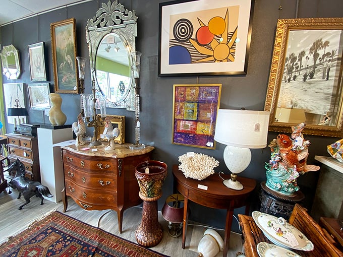 Mid-century meets timeless elegance. That marble-topped dresser has witnessed more history than your high school history teacher ever taught. 
