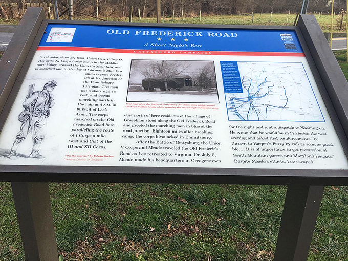 History lessons aren't just for classrooms. This marker reveals the bridge's connection to Civil War movements through Frederick County.
