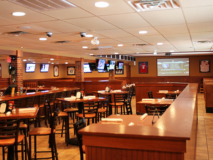 The dining area strikes that elusive balance between "nice enough for a date" and "casual enough for the team after practice." Strategic TV placement for maximum viewing.