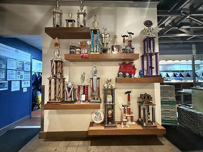 Rustic meets refined in decor that honors barbecue traditions while embracing contemporary dining sophistication.