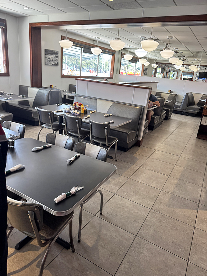 Spacious booths and friendly atmosphere create the perfect setting for lingering over exceptional comfort food classics.