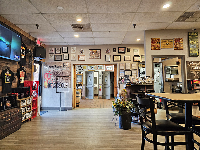 The dining room balances casual comfort with functionality, perfect for everything from dates to family celebrations.