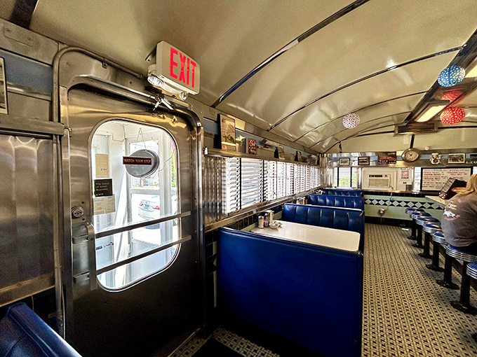 The diner's interior isn't designed&mdash;it's choreographed. Every booth, counter stool, and ceiling curve plays its part in this American dining ballet.