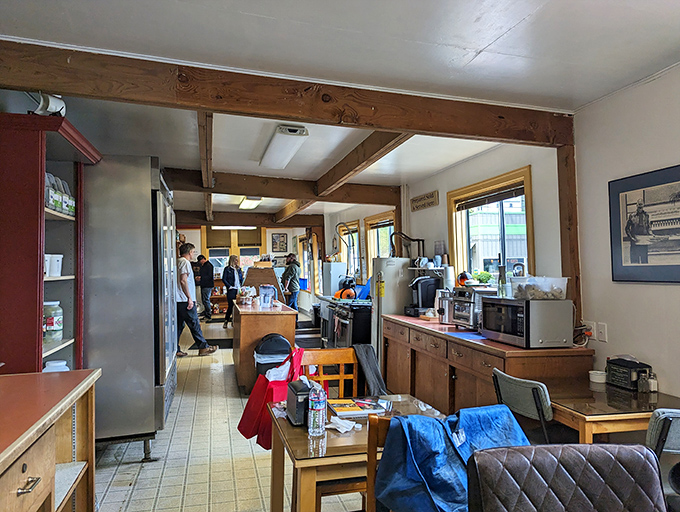 The humble, functional interior reminds us that the best food experiences often happen in places where all the energy goes into what's on your plate.