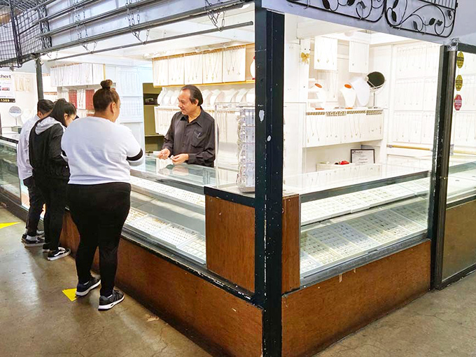 Jewelry displays that sparkle like a magpie's dream, offering bling for every budget and style sensibility.