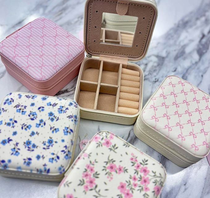 Tiny treasures for your tiny treasures. These jewelry boxes are prettier than what most of us had in the '80s!