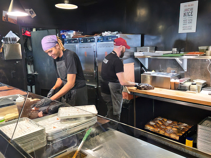 The kitchen where magic happens daily. Like watching Olympic athletes, but the medal ceremony involves your taste buds.